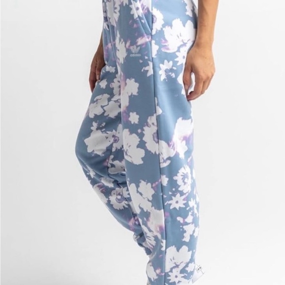 adidas | Pants & Jumpsuits | Adidas Light Blue Floral Pants | Poshmark